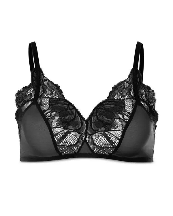 Hanro Lysia Soft Cup Lace Bra - Black