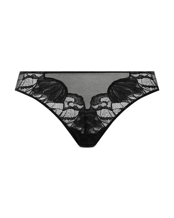 Hanro Lysia Lace Stretch Thong - Black