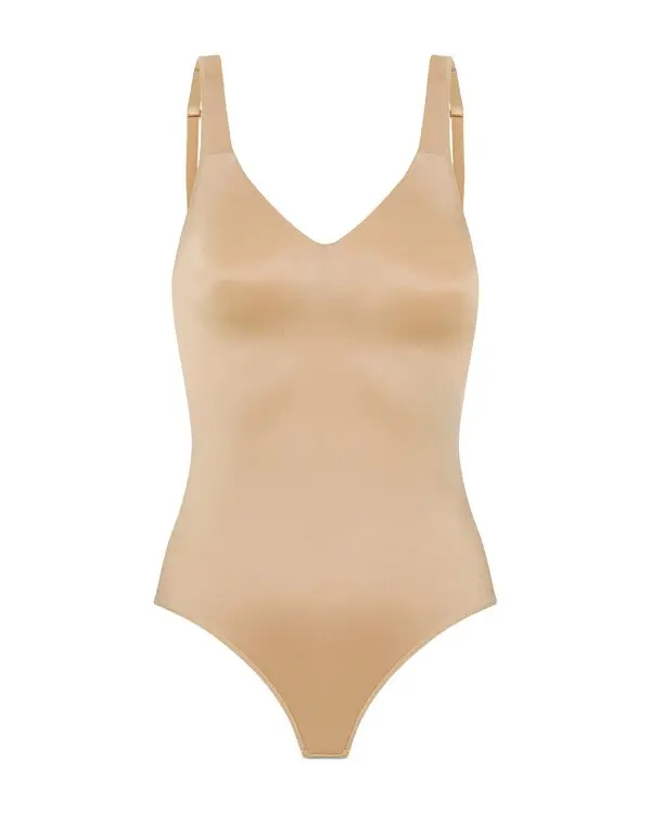 Hanro Soft Embrace V Neck Bodysuit - Beige