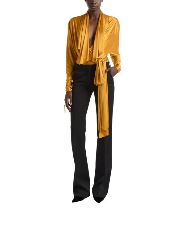 Balmain Low-waisted Wool Satin Trousers