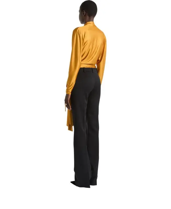Balmain Low-waisted Wool Satin Trousers