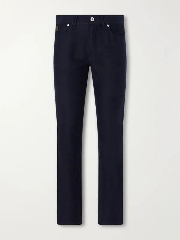 Brioni Straight-leg Cotton-moleskin Trousers