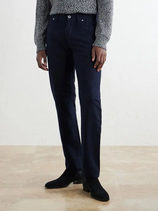 Brioni Straight-leg Cotton-moleskin Trousers