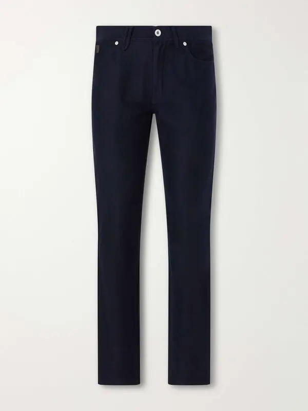 Brioni Straight-leg Cotton-moleskin Trousers