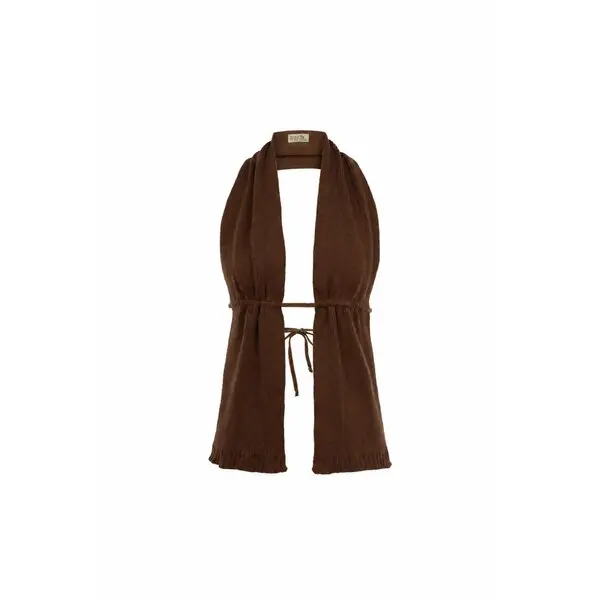 PAR Y ESCALA Open Back Knit Olo Top