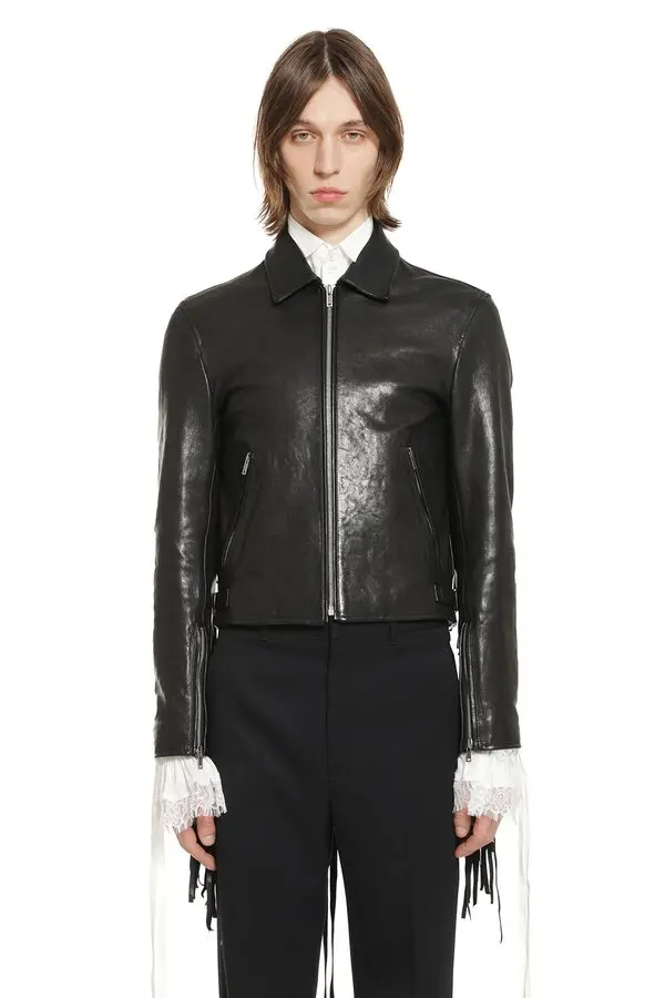 ANN DEMEULEMEESTER Karlo Fringed Biker Jacket