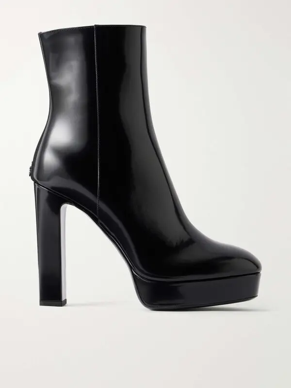 JIMMY CHOO Marine 120 Patent-leather Ankle Boots - Black