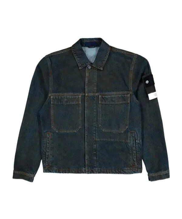 Stone Island Logo Patch Denim Jacket - No