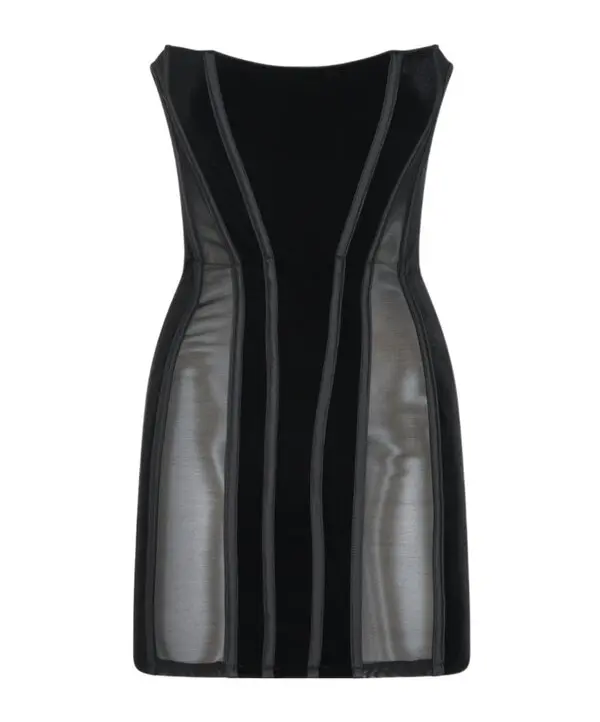 Elisabetta Franchi Strapless Mini Velvet Dress