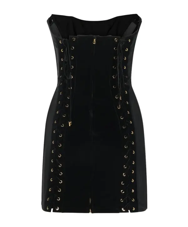 Elisabetta Franchi Strapless Mini Velvet Dress