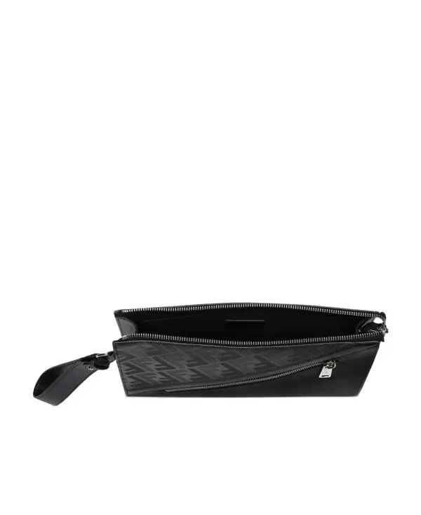 Fendi Shadow Diagonal Zipped Clutch Bag