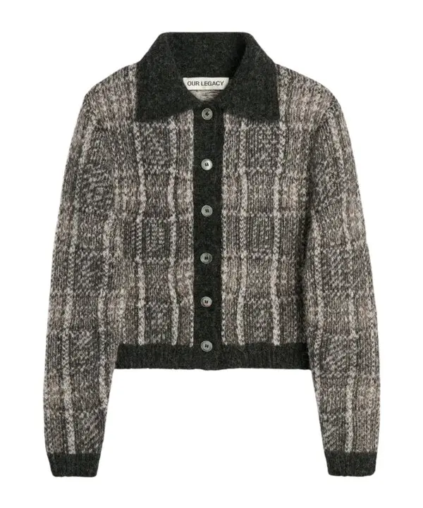 Our Legacy Checked Cropped Cardigan - No