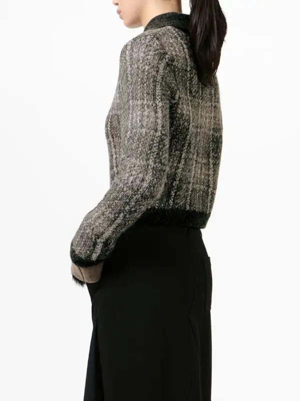 Our Legacy Checked Cropped Cardigan - No
