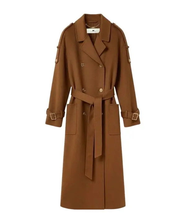 Elisabetta Franchi Double-breasted Belted Coat - No