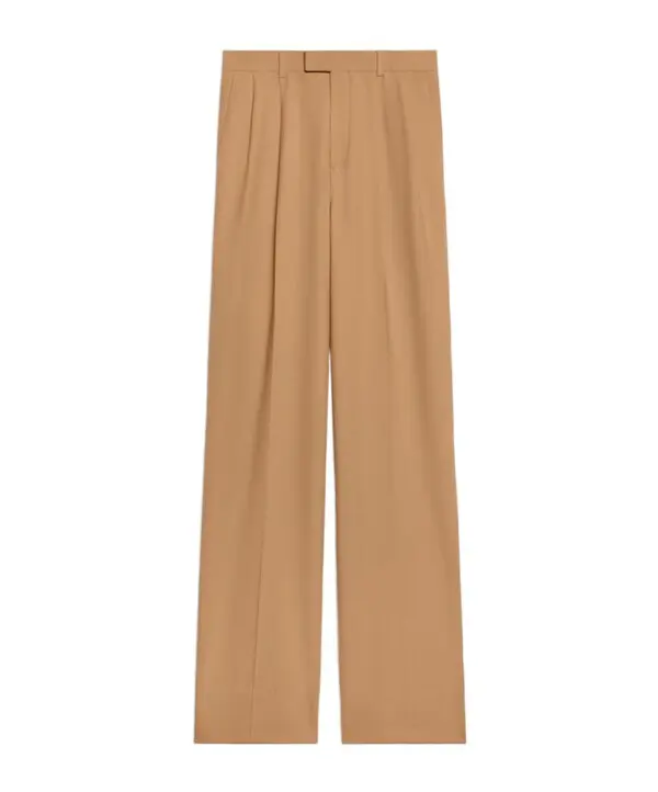 Celine Wool-blend Casual Trousers With Belt Loops