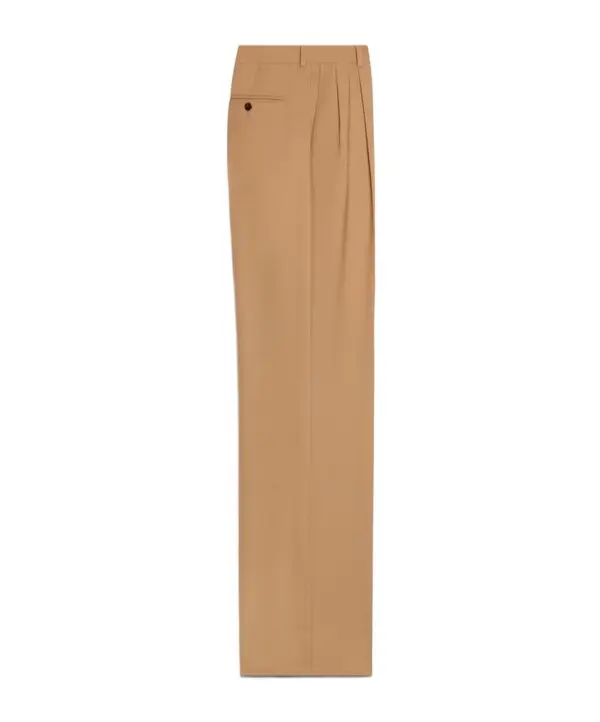 Celine Wool-blend Casual Trousers With Belt Loops