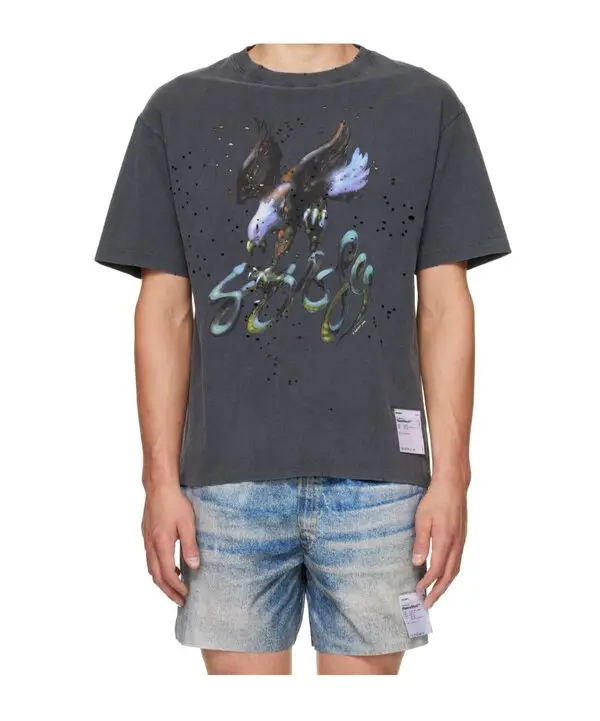 Satisfy Printed Short-sleeved T-shirt - Make Old Black