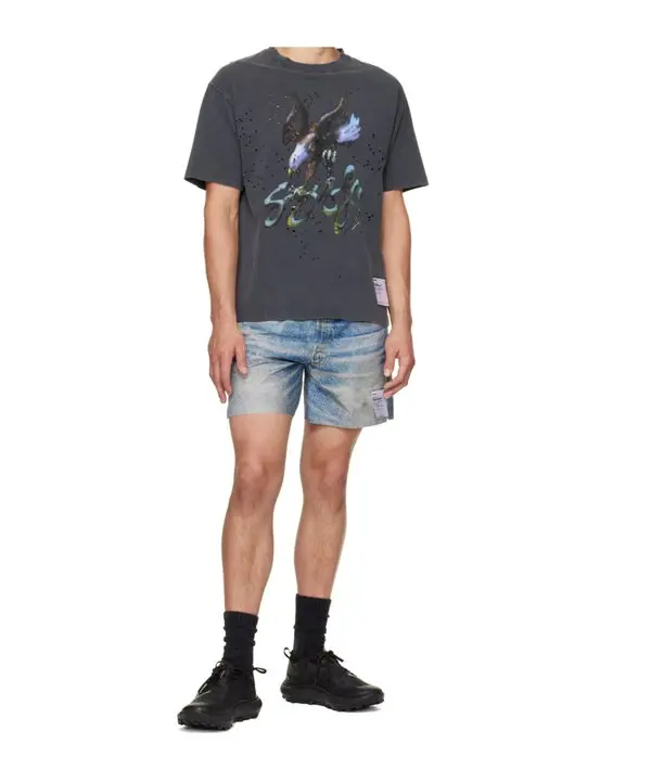 Satisfy Printed Short-sleeved T-shirt - Make Old Black