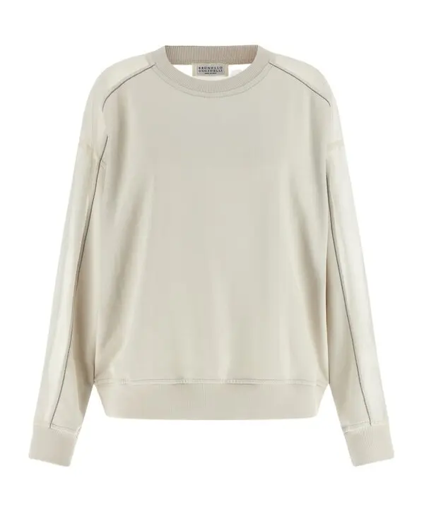Brunello Cucinelli Long Sleeve Crewneck Sweatshirt - White
