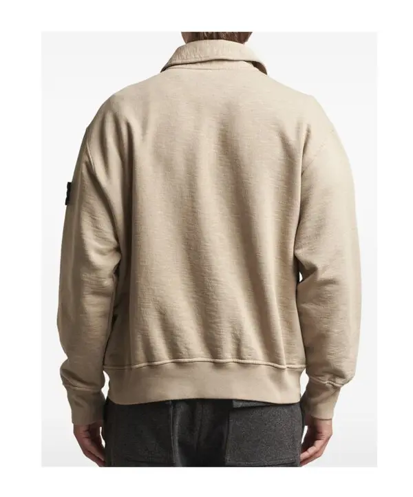 Stone Island Long-sleeve Polo-collar Sweatshirt - Brown