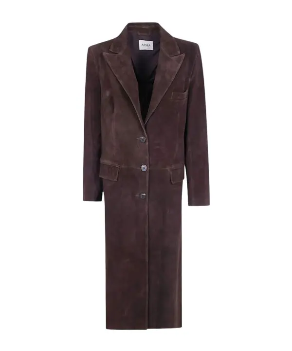 ARMA Single-breasted Coat - Charcoalbrown