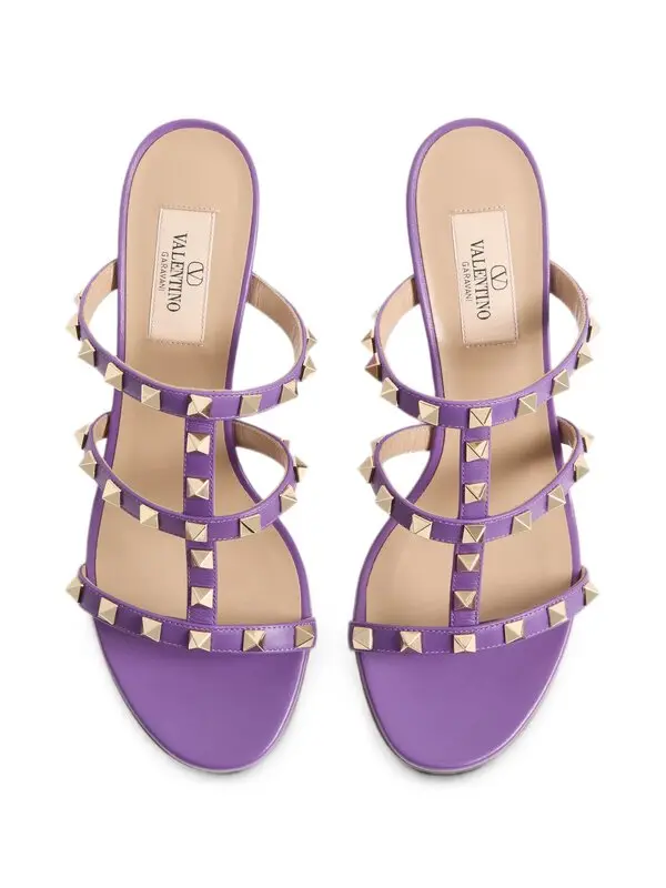 Valentino Garavani Rockstud Heeled Sandals - Purple