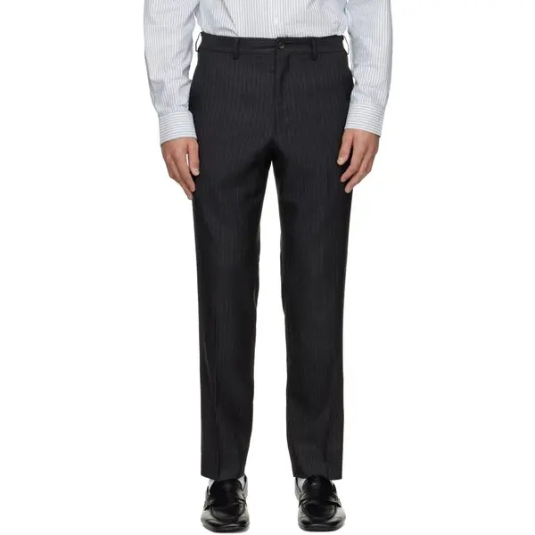 Comme Des Garçons Pinstriped Trousers - Dark Gray