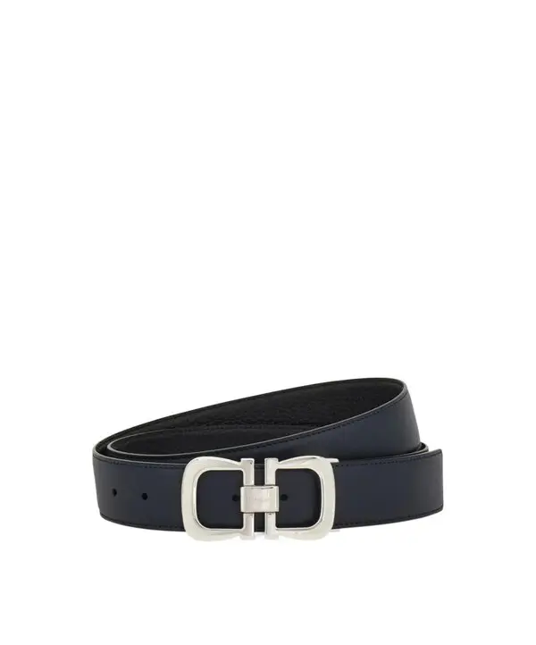FERRAGAMO Leather Gancini Buckle Belt