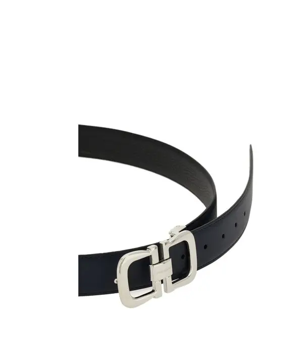 FERRAGAMO Leather Gancini Buckle Belt