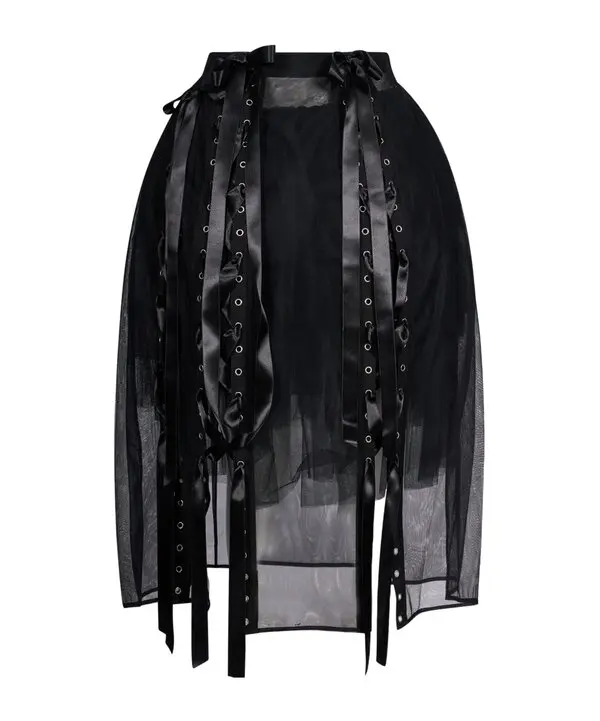Simone Rocha A-line Skirt With Ribbon Trim - Black