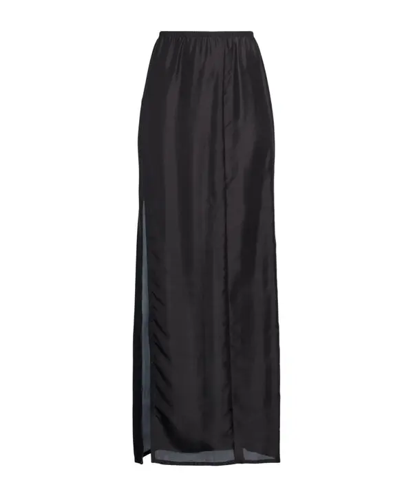 MAISON MARGIELA Solid Satin Midi Skirt - Black
