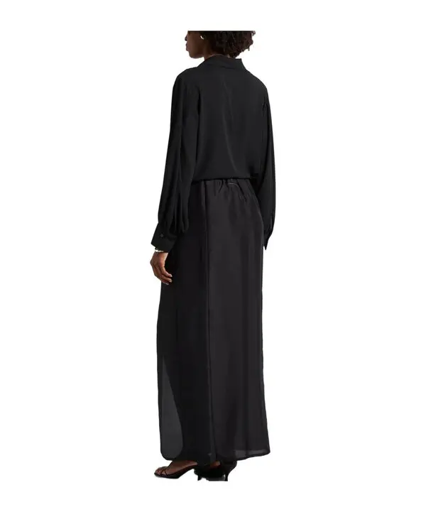 MAISON MARGIELA Solid Satin Midi Skirt - Black