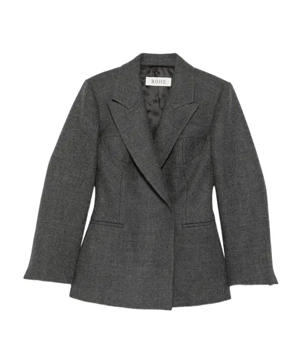 RÓHE Cup Detailed Blazer - Dark Gray
