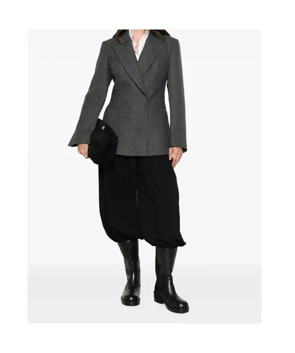 RÓHE Cup Detailed Blazer - Dark Gray