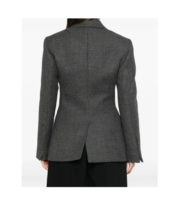 RÓHE Cup Detailed Blazer - Dark Gray