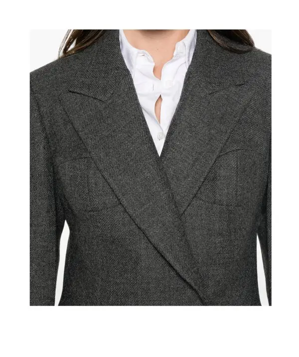 RÓHE Cup Detailed Blazer - Dark Gray