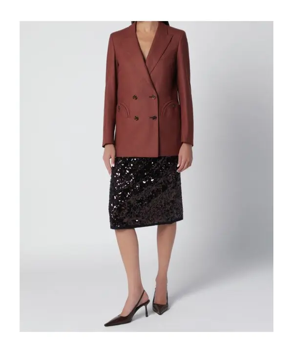 BLAZÉ MILANO Patea Everyday Double-breasted Tailored Jacket - Rust-red