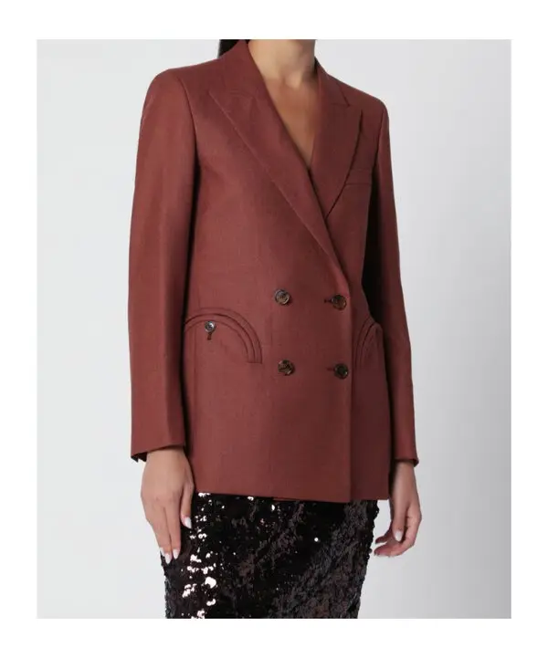 BLAZÉ MILANO Patea Everyday Double-breasted Tailored Jacket - Rust-red