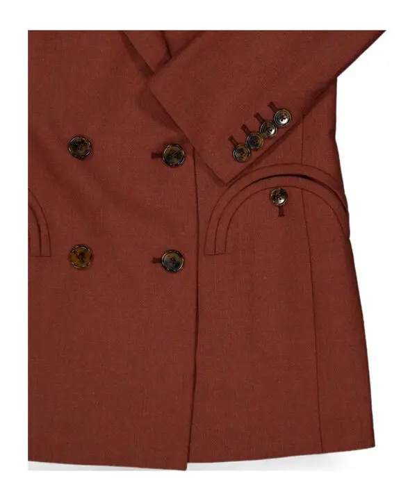 BLAZÉ MILANO Patea Everyday Double-breasted Tailored Jacket - Rust-red