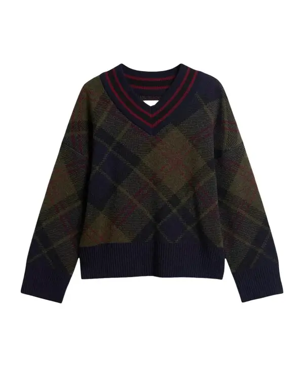 Barbour V-neck Striped Knit Sweater