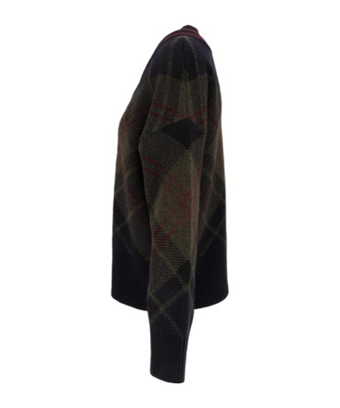 Barbour V-neck Striped Knit Sweater