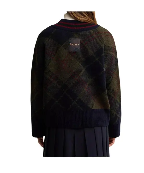 Barbour V-neck Striped Knit Sweater