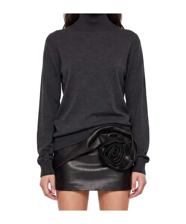 Magda Butrym Draped Turtleneck Jumper - Grey