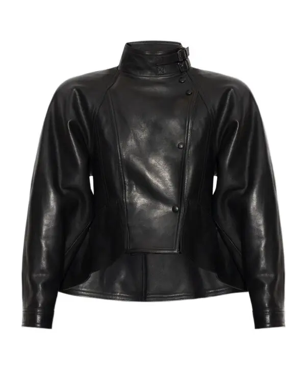 Balmain Long-sleeve Leather Jacket