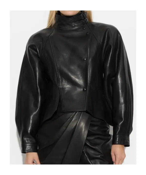Balmain Long-sleeve Leather Jacket