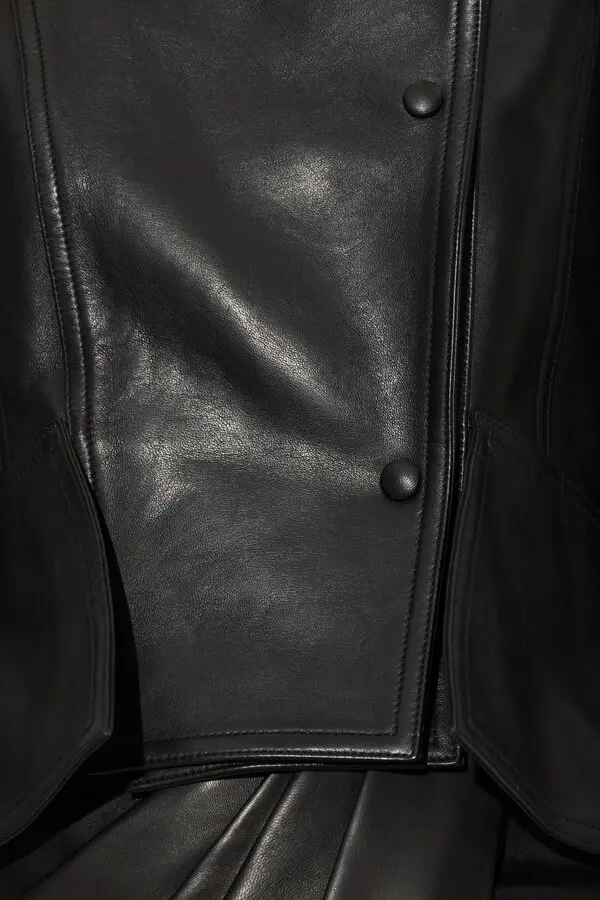 Balmain Long-sleeve Leather Jacket