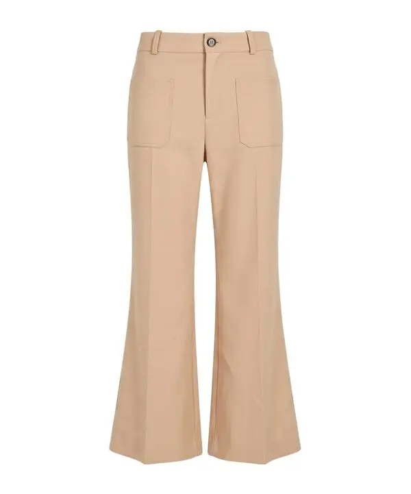 Chloé Relaxed-fit Wool Trousers - Sand