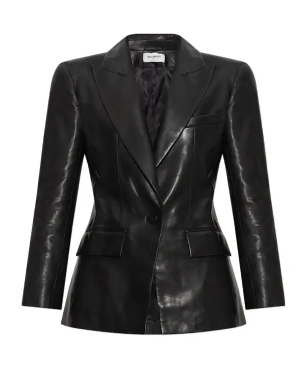 Balmain Long-sleeve Leather Jacket