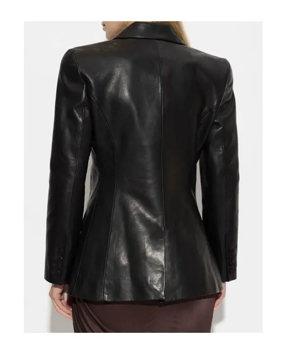 Balmain Long-sleeve Leather Jacket
