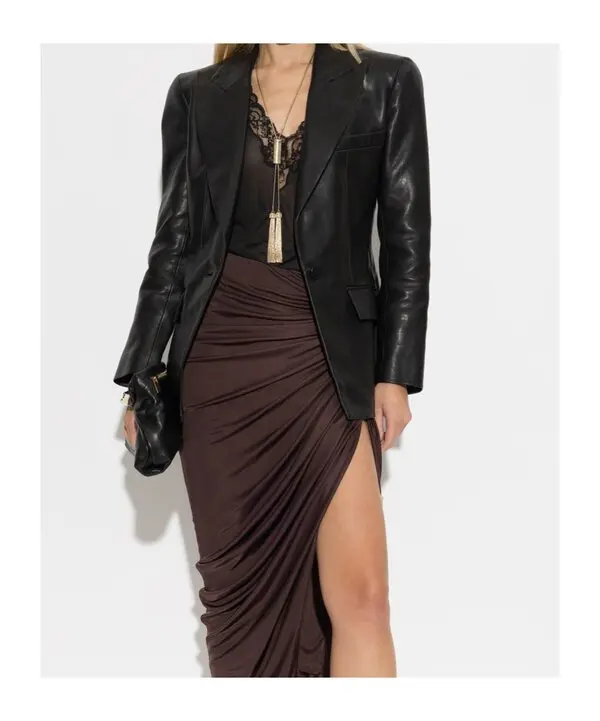 Balmain Long-sleeve Leather Jacket